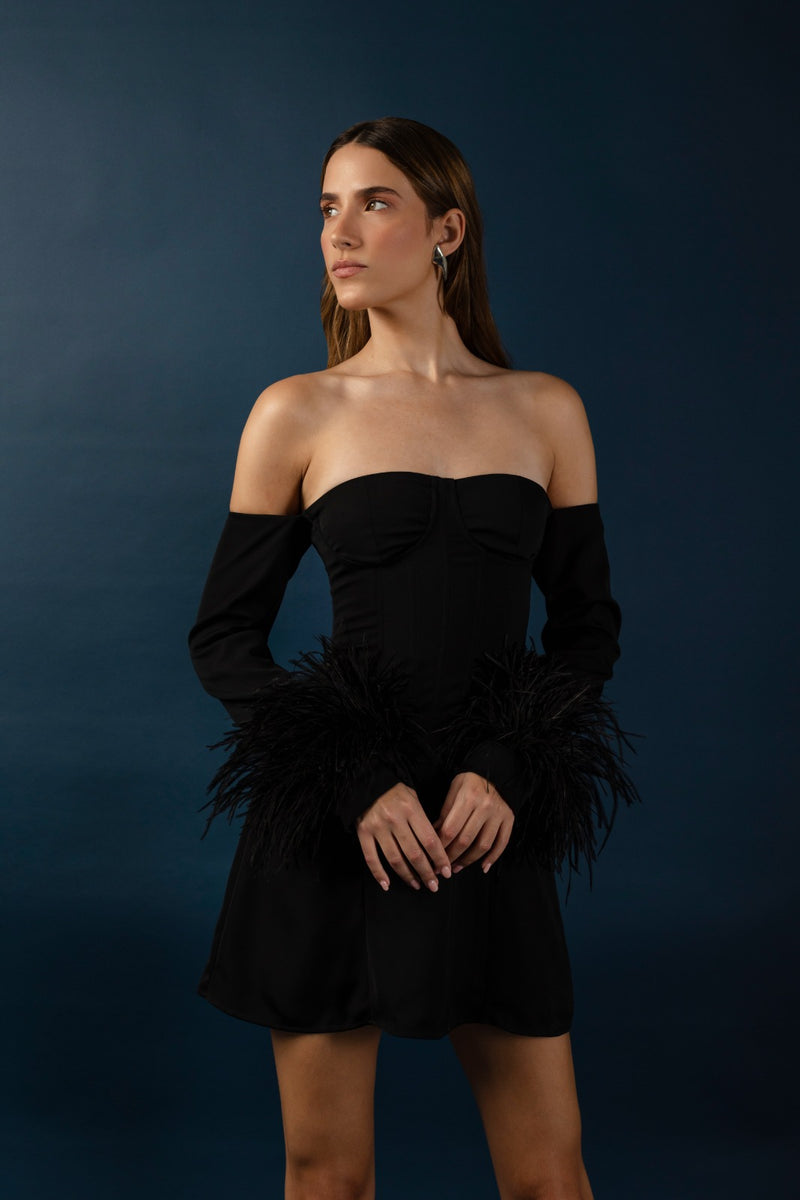 The Anniversary Mini Dress Black – ESTEFANIA OFFICIAL